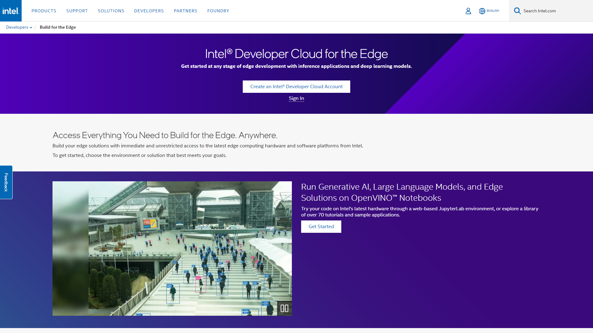 Intel DevCloud for the Edge | Workfeed